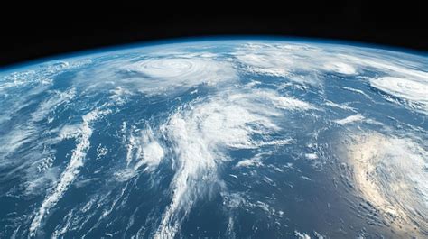 A View Of Earth Showcasing Clouds And Storms From Space Premium Ai