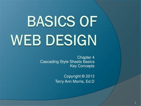 Basics Of Web Design Chapter 4 Cascading Style Sheets Basics Key
