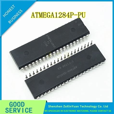 2pcs lot atmega1284p pu atmega1284p pu mcu 8bit 128kb flash dip 40 ic
