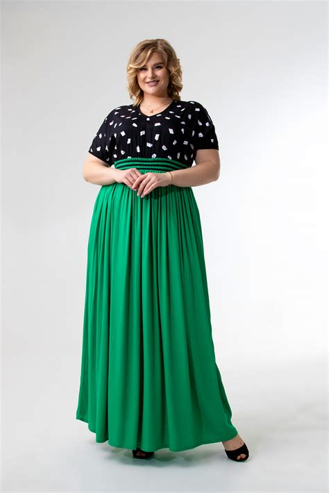 Сукня довга на резинках зі штапелю чорно біла з зеленим Жіночий одяг