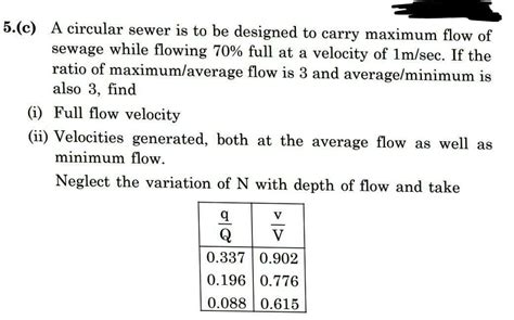 Answered 5 C A Circular Sewer Is To Be… Bartleby