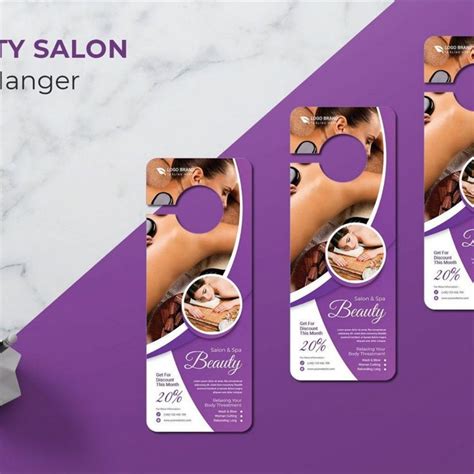 Beauty Salon Door Hanger Print Template
