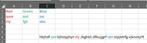 выделить цветом слово внутри ячейки Excel слова которые нужно найти и
