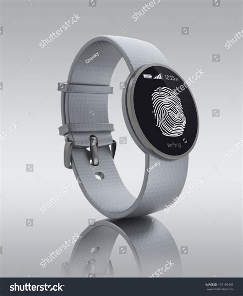 smartwatch fingerprint authentication security concept stock
