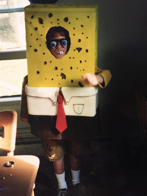 My Homemade Spongebob Costume From 1999 Most People Thought I Was A Talking Piece Of Cheese