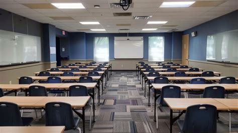 Empty Classroom Ready For Learning Premium Ai Generated Image