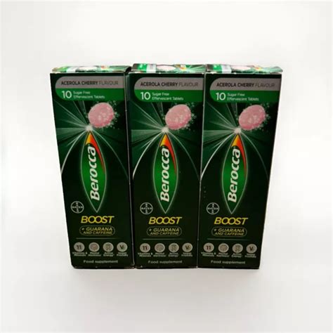 3x Berocca Boost Energy Vitamin Tablets 10 Cherry Flavour Triple Pack