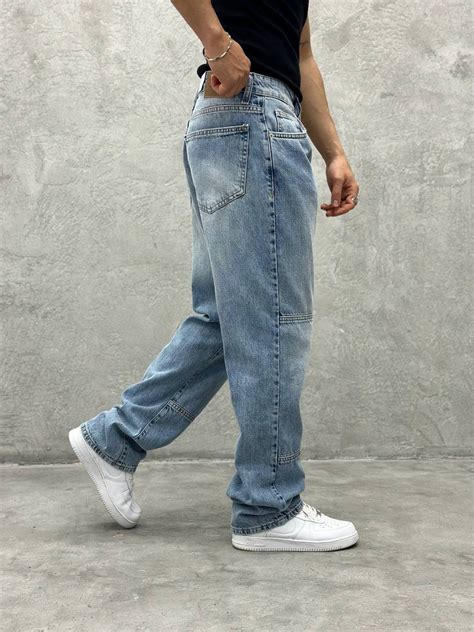 Mens Baggy Jeans Baggy Jeans For Men Oversized Blue Pants Men Men