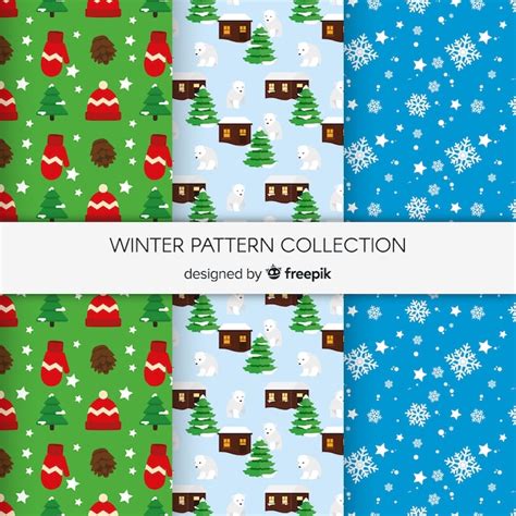 Free Vector Winter Pattern Collection