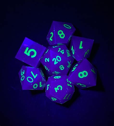 Glow In The Dark Dnd Pathfinder Ttrpg Dice Set For Halloween