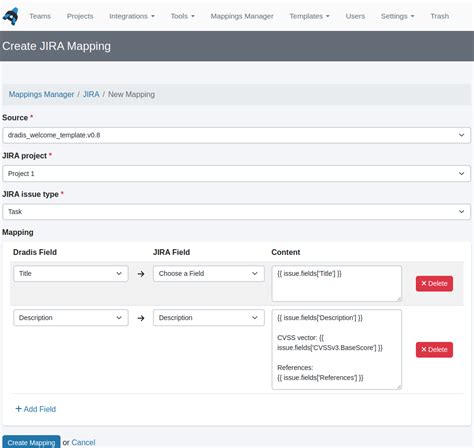 JIRA Mappings Dradis Pro Help