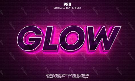 glow text effect photoshop premium psd file