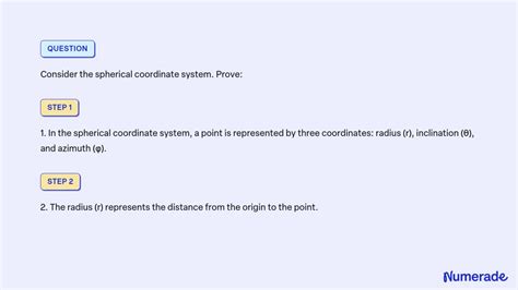 solved consider the spherical coordinate system prove