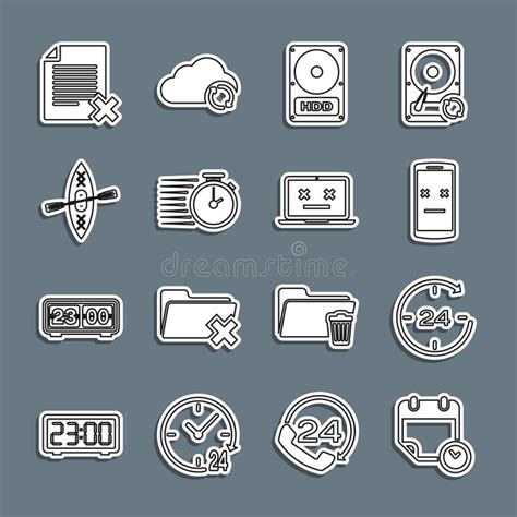 Set Line Calendar And Clock Clock 24 Hours Dead Mobile Hard Disk