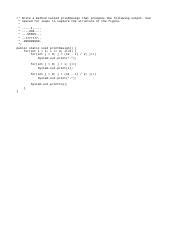 Printdesign Java Write A Method Called Printdesign That Produces The Following Output Use