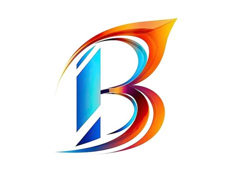로고 스타일 배지의 문자 B 간단한 2d 디자인 일러스트레이션 Generative Ai 프리미엄 사진