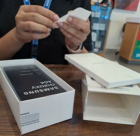 Unboxing Smartphone Samsung Galaxy A Editorial Stock Photo Image Of Core Design