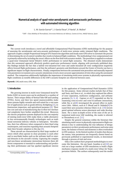 Pdf Numerical Analysis Of Quad Rotor Aerodynamic And Aeroacoustic
