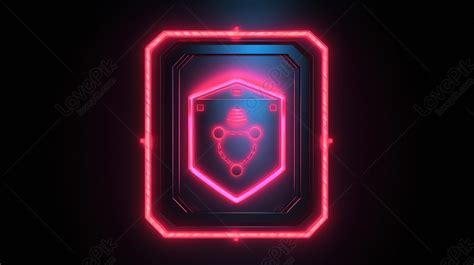 혁신적인 3d Uiux 요소 어두운 빛나는 기호 배경이 있는 보안 네온 아이콘 Ux 배경 아이 배경 3d 아이 배경 이미지 Hd Ux 아이 3d 아이 배경