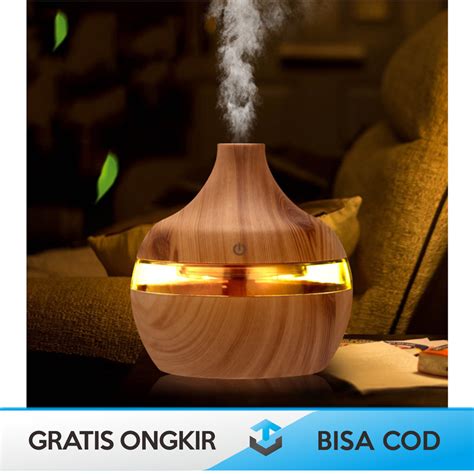 Jual Aromaterapi Diffuser Humidifer Kjr J003 Kayu Aromatherapy 7 Led