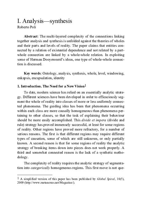 Pdf Analysis Synthesis