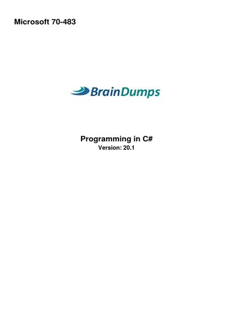 70 483 Pdf C Programming Language Method Computer Programming