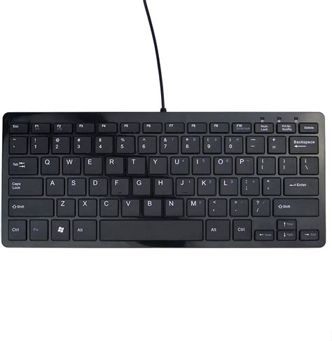 Meiego Super Slim Usb 2 0 Mini Keyboard 78 Key Black Small Compact Thin Laptop Pc Keybord For