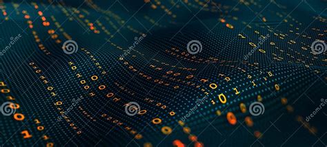 Binary Code Futuristic Information Technology Encrypted Data Stream