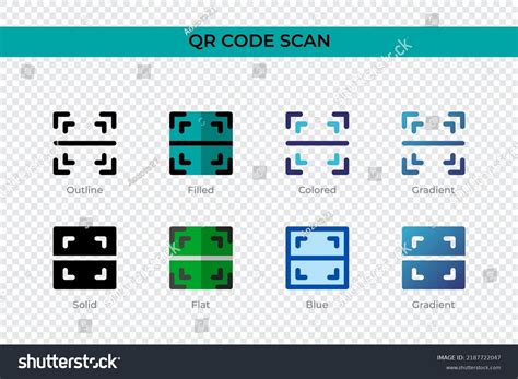 Qr Code Scan Icon Different Style Stock Vector Royalty Free