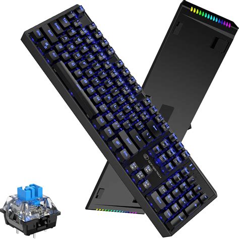Amazon Com GOFREETECH Mechanical Gaming Keyboard Blue LED Backlit RGB Wired USB Keyboard With