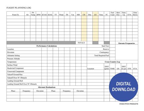 Flight Log Template