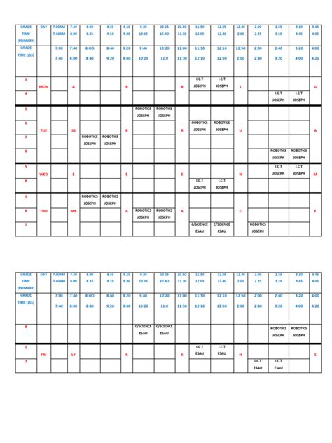 Computer Science Timetable Pdf