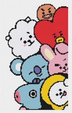 16 Ideas De Bts Pixeles Arte De Punto De Cruz Dibujos En Cuadricula