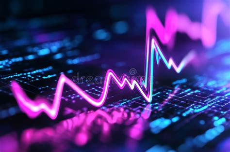 a dynamic futuristic stock market data visualization vibrant neon lines