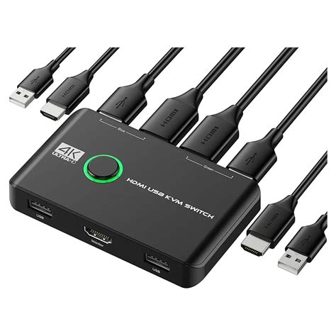 K KVM Switch USB HDMI Compatible Switches For Computers Share Keyboard Mouse Printer And