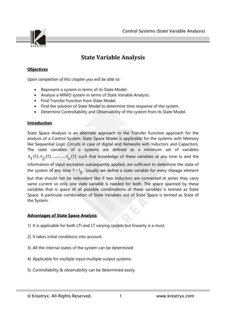 control systems k wiki state variable analysis pdf