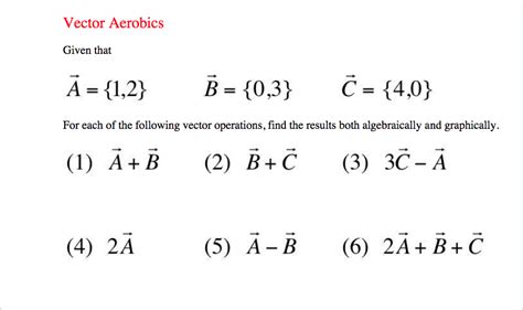 Solved Vector Aerobics Given That A B C For Chegg Com