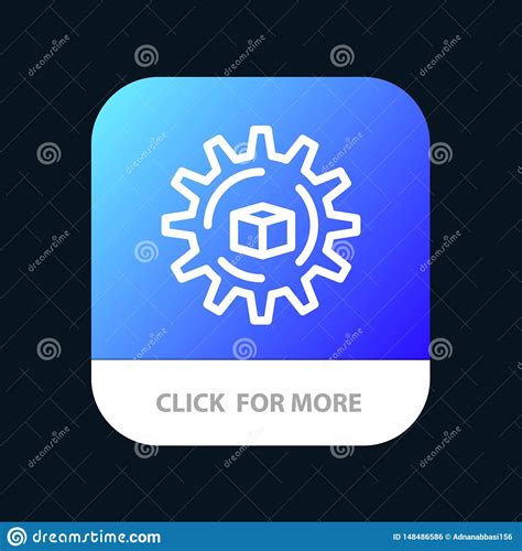 Automated Data Solution Science Mobile App Button Android And Ios Line Version Stock Vector