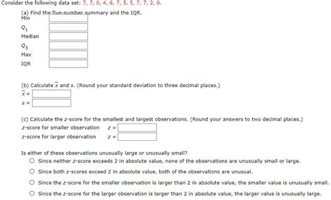 Solved Consider The Following Data Set Chegg Com