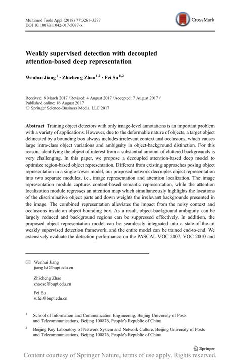 weakly supervised detection with decoupled attention based deep