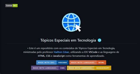 Github Juletopi Topicos Especiais Em Tecnologia 🌐 • Repositório Com