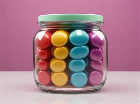 Premium Ai Image Colorful Candy Jar