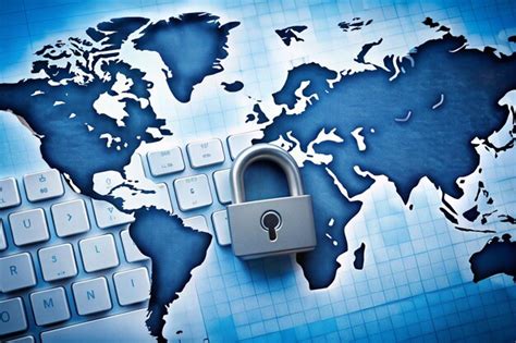 Premium Photo Securing Global Connectivity Lock And World Map On