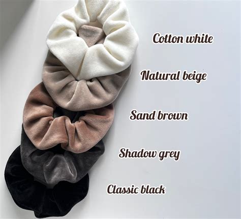 Neutral Colours Velvet Hair Scrunchies Set Of 5 Extra Soft Velvet Hair