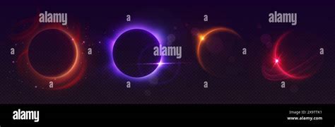 Solar Eclipse Light Ring Moon Flare Glow In Space Effect Total Lunar
