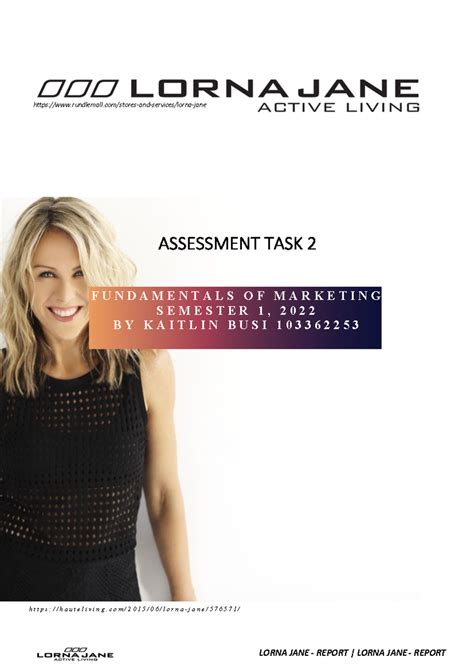 Fundamentals Of Marketing Lorna Jane Assessment Task 2 Report Studocu
