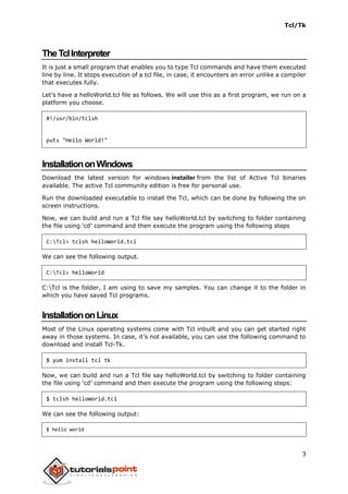Tcl Tk Tutorial PDF