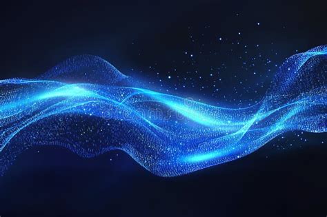 Abstract Blue Binary Code Stream Digital Data Flow Background For Tech