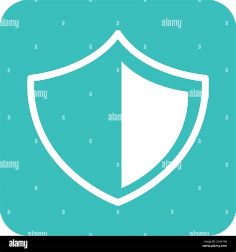 Mobile Application Shield Protection Web Button Menu Digital Flat Style Icon Vector Illustration