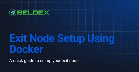Exit Node Setup Using Docker Beldex